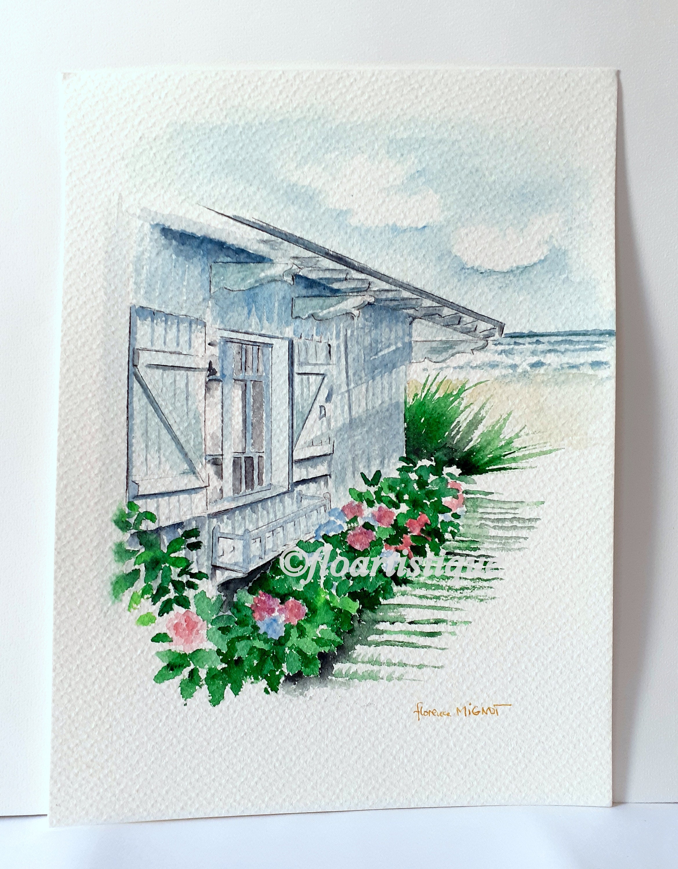 Original watercolor seaside | Etsy