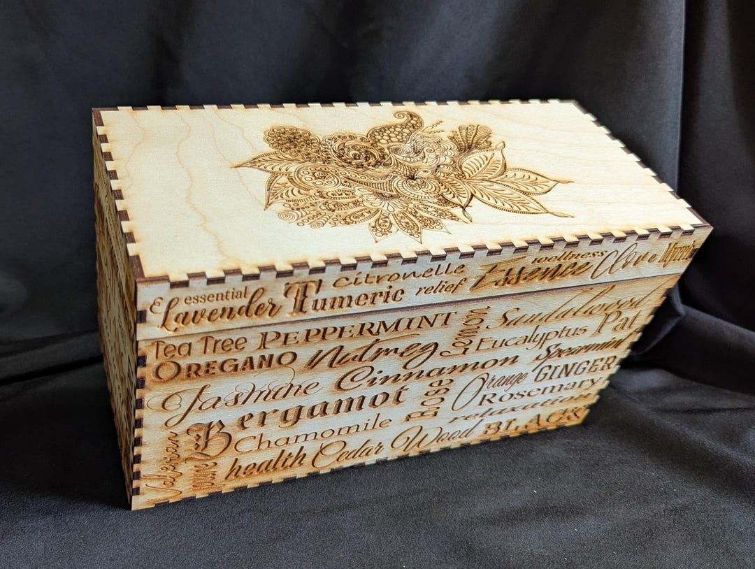 The Botanica Box – Laser-engraved Essential Oil Storage for 4 Oz ...