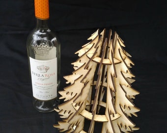 Wood Christmas Tree Décor, Wine Bottle Stand, Wine Glass Holder ...