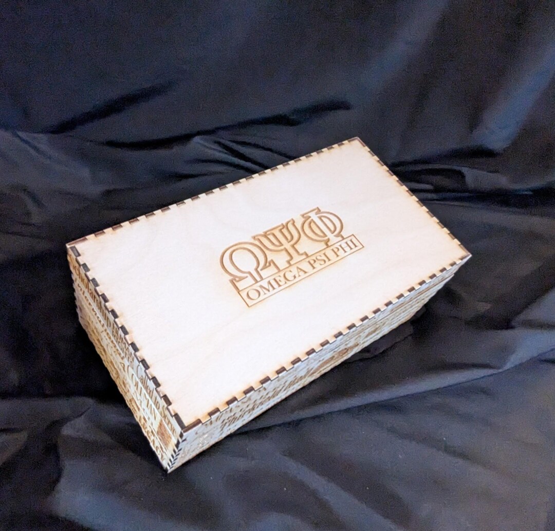 Omega Psi Phi Keepsake Box | Engraved Wooden Fraternity Gift - Etsy