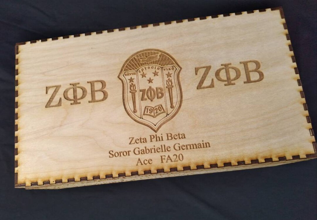 Personalize Your Sorority Fan Art Box Wooden Engraved Keepsake Box ...