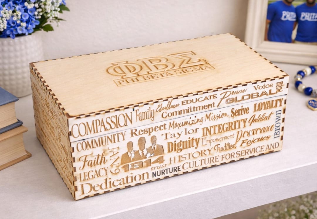 Phi Beta Sigma Keepsake Box | Custom Engraved Sorority Fraternity Gift ...