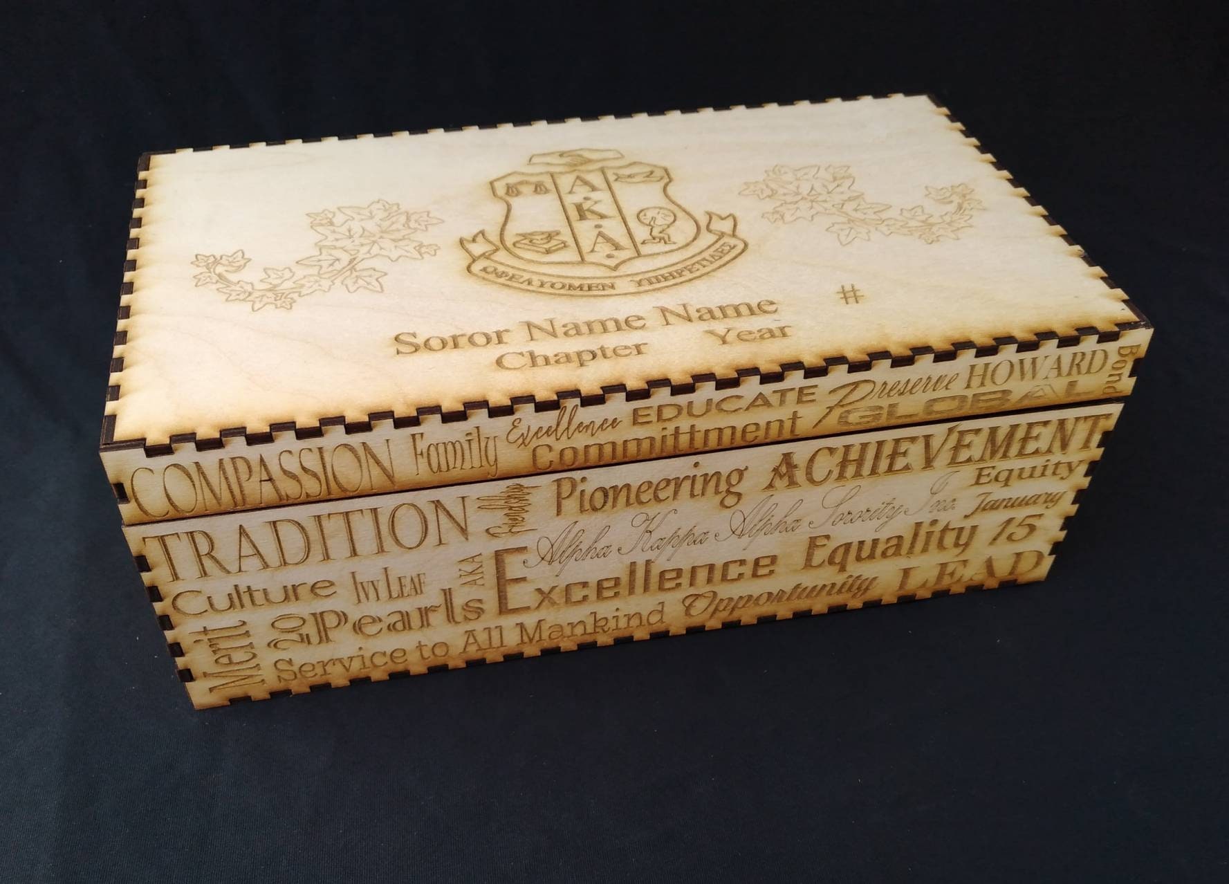 Personalize Your Sorority/fraternity Box Wooden Engraved - Etsy