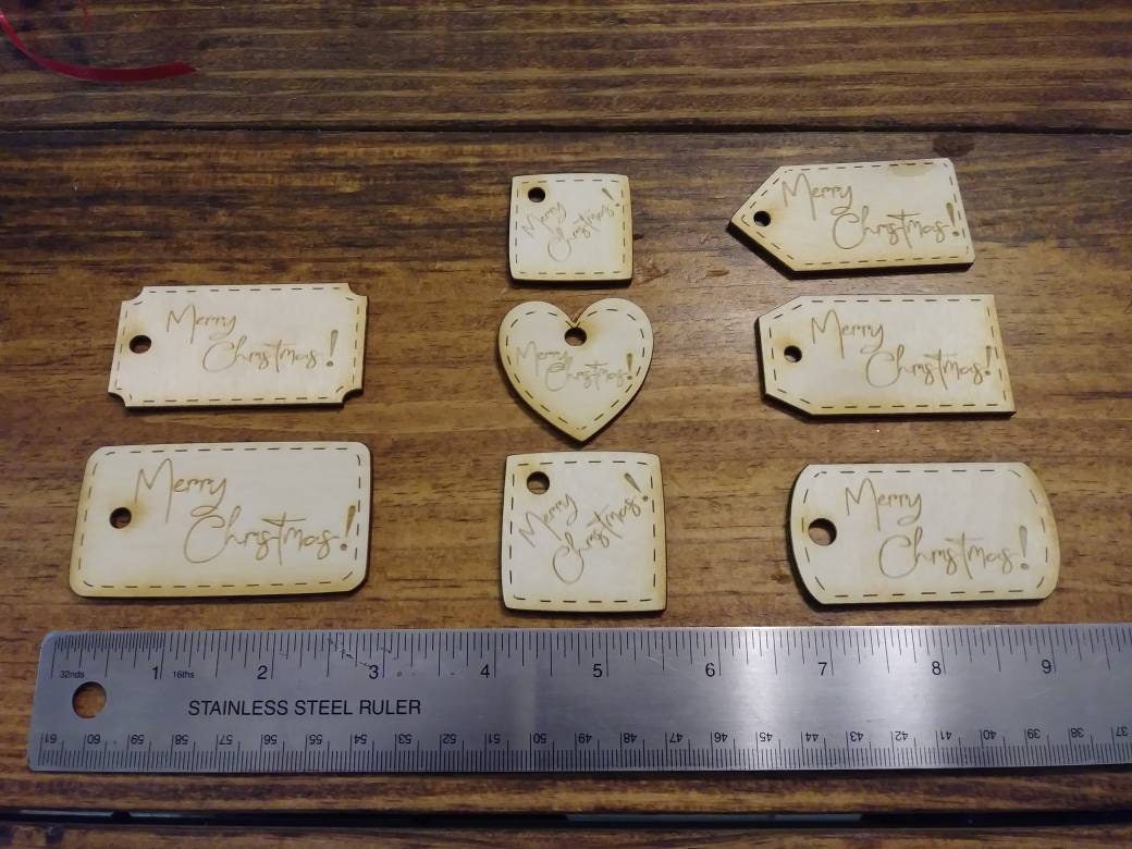 Package of 8 Unique Old Fashioned Wood Christmas Gift Tags | Etsy