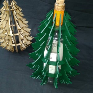 Festive Holiday Gift Natural Wood Christmas Tree Wine Bottle Holder - Etsy