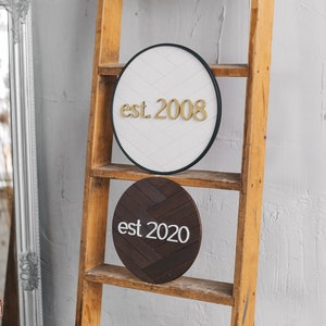 Round Established Date Sign: Custom House Number Plaque - Etsy