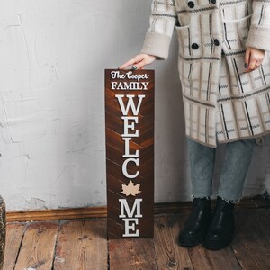 Personalized Welcome Interchangeable Entry Sign for Front Porch - Etsy