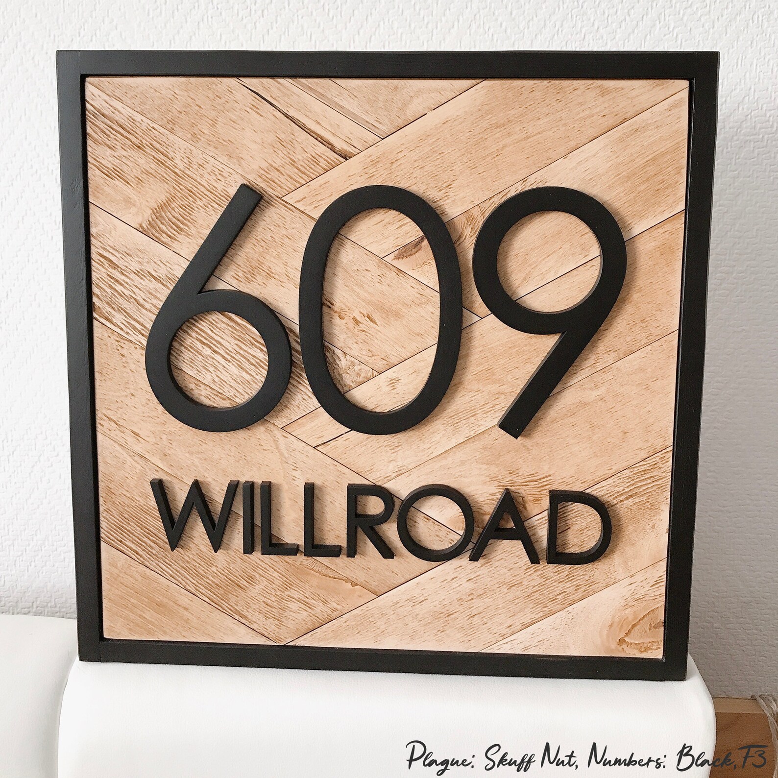 Framed House Numbers Sign Horizontal Number Vertical Square - Etsy