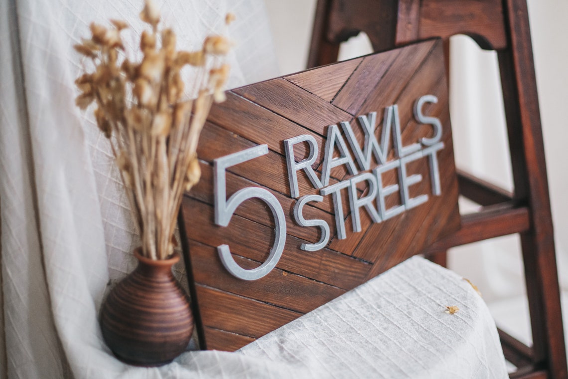 Blue Address Signnumber Plaque Modern Address Numbers 10 | Etsy