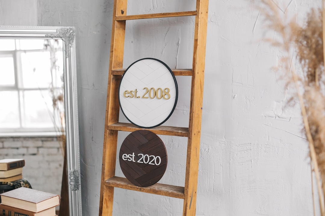 Round Established Date Sign: Custom House Number Plaque - Etsy