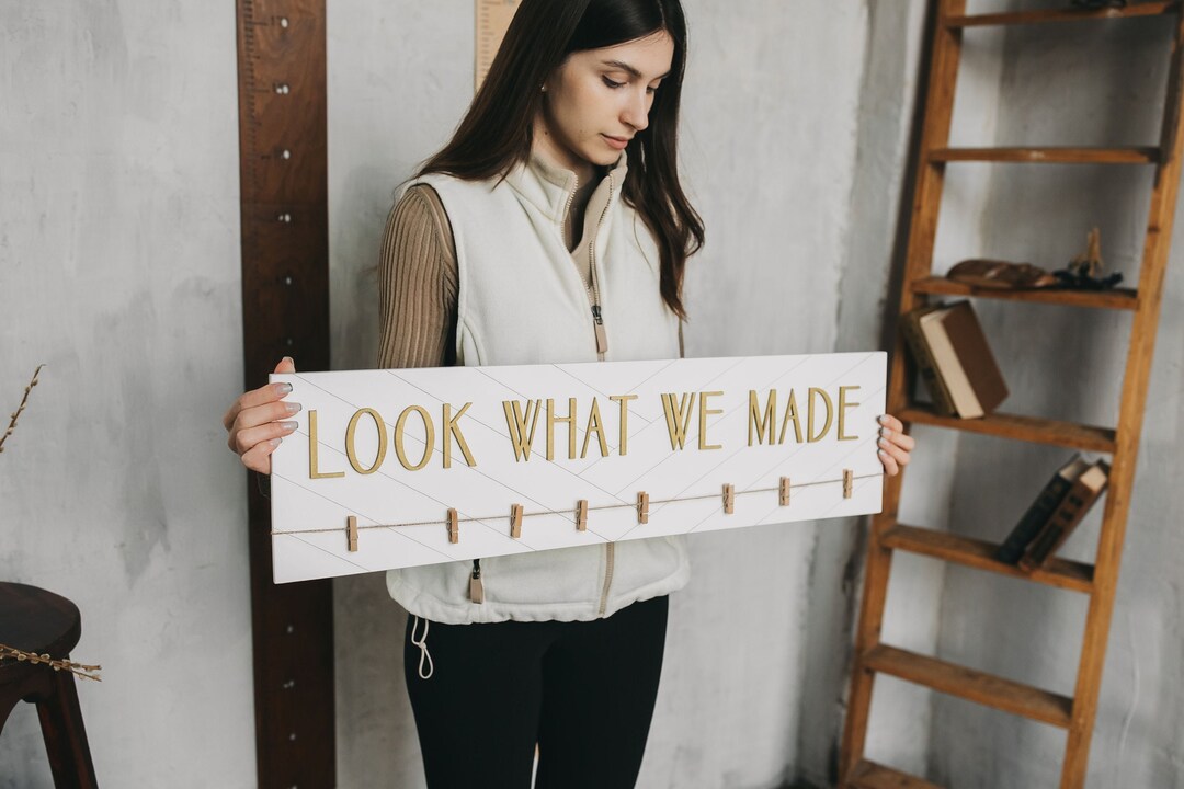 Personalized Board With Clips, Milestone Photo Sign, Personalized Photo ...