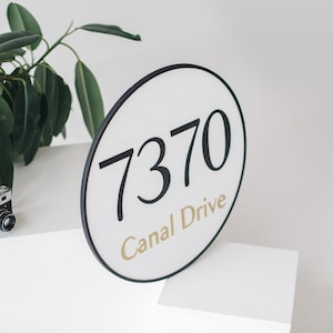 Round Wood House Number Sign: 3D Address Plaque - Etsy