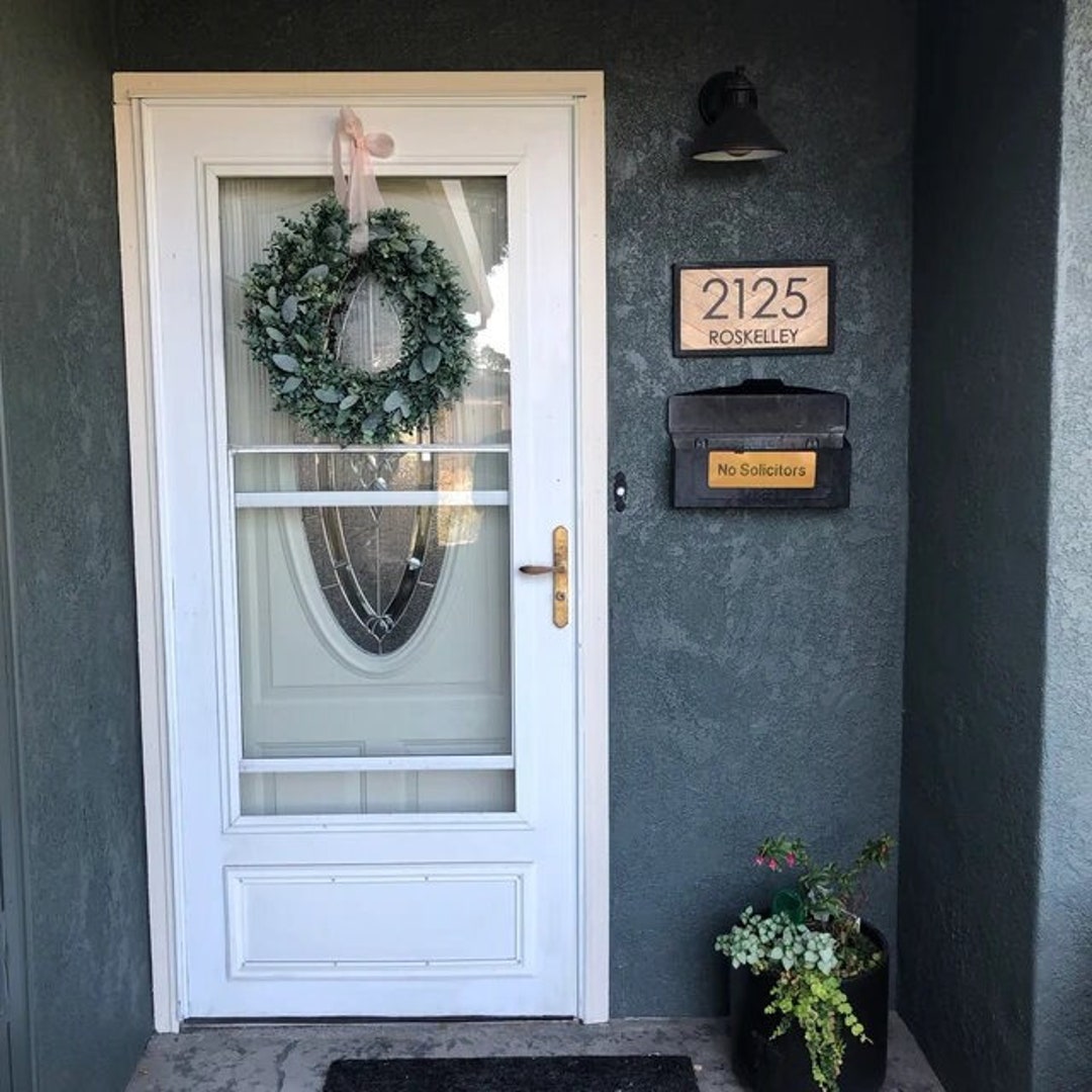 Handmade Wood House Number Sign: Rectangular Address Plaque - Etsy