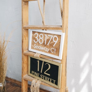 Custom Wooden Address Sign: Horizontal House Number Plaque - Etsy