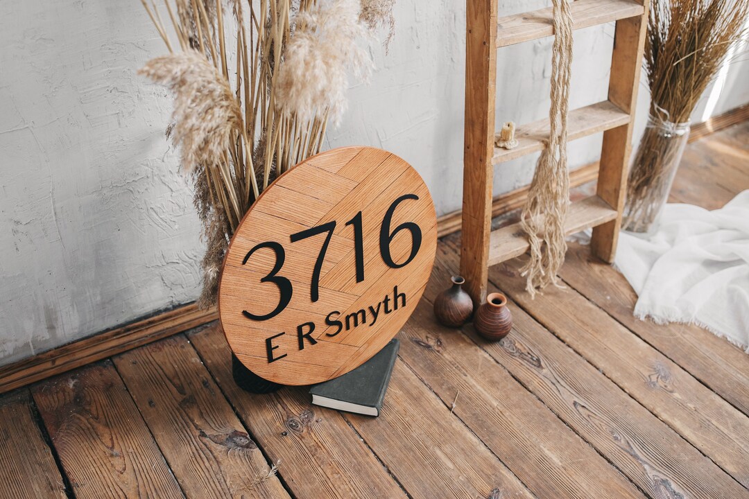 Number Sign for House, House Number Plaques - Round Signs 10, 12, 16 ...