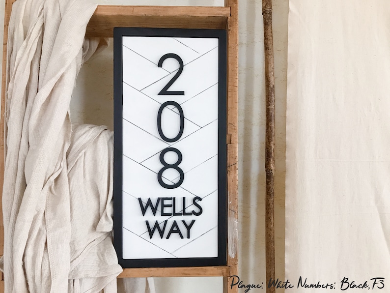 Modern Wood House Number Sign: 3D Address Plaque - Etsy
