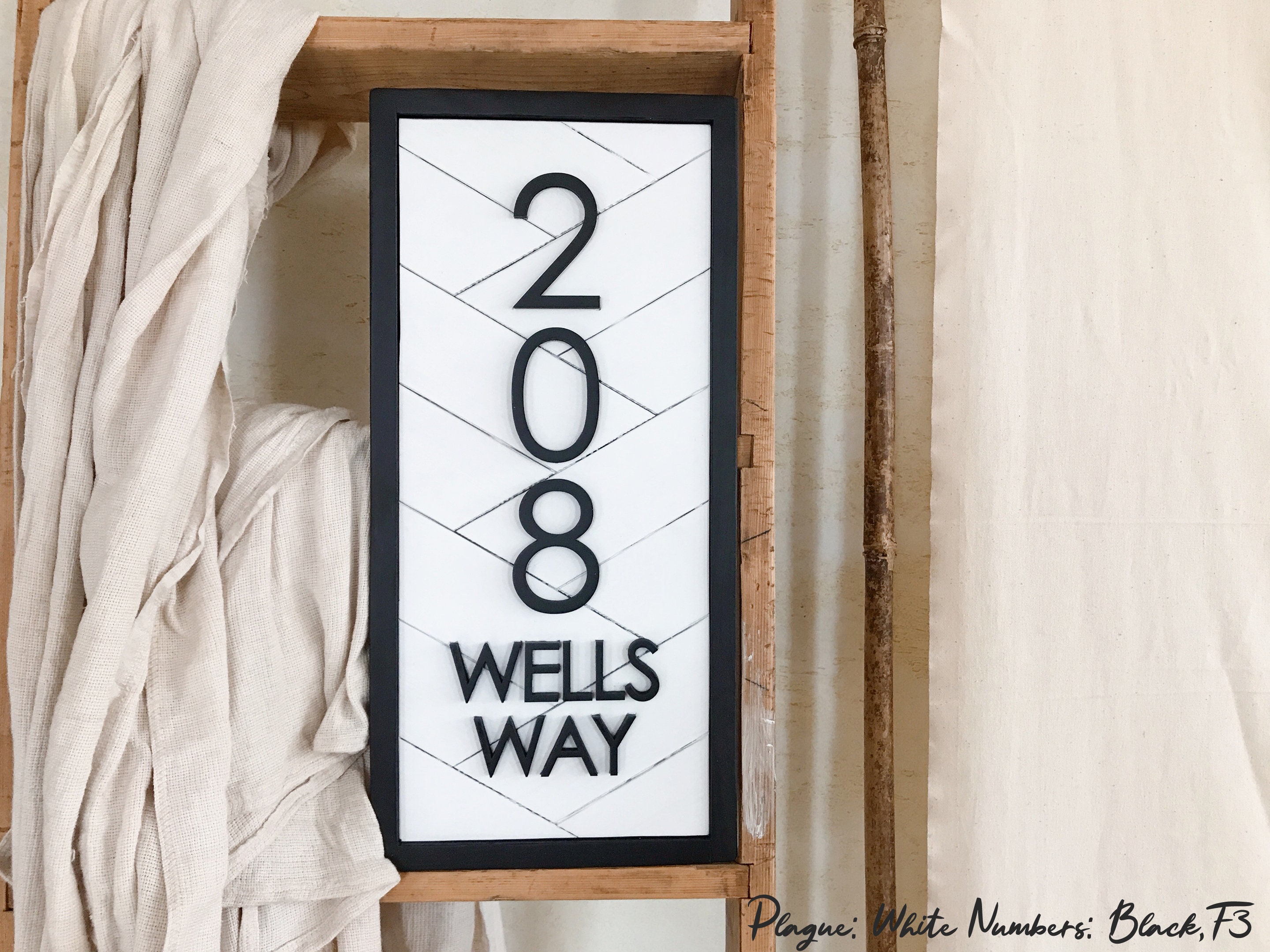 Modern Wood House Number Sign: 3D Address Plaque - Etsy