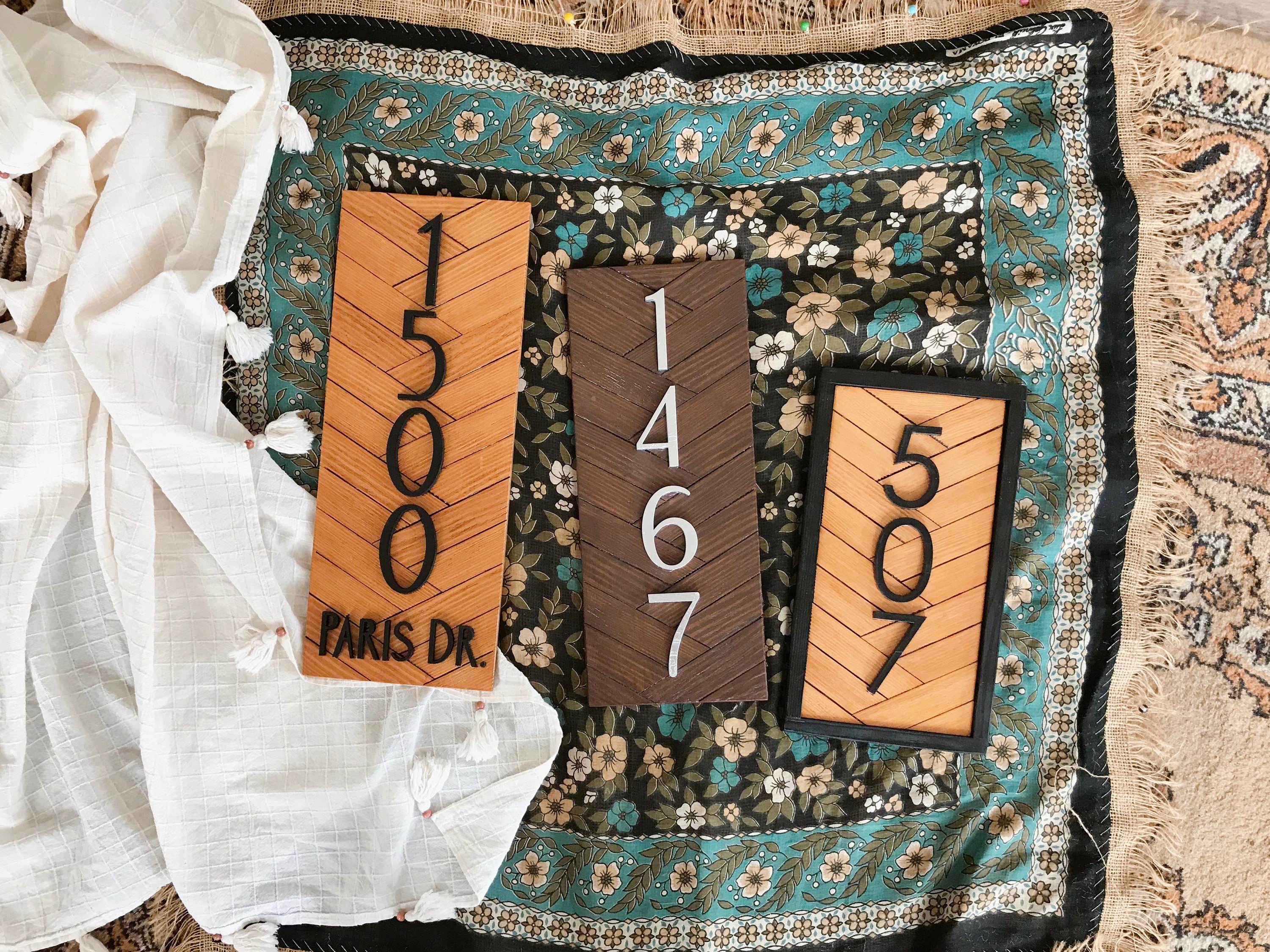 House numbers sign Vertical number horizontal Square custom | Etsy