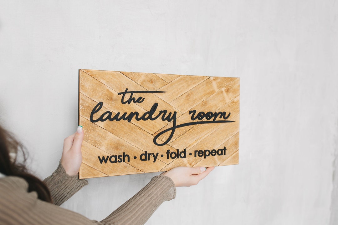 3D Herringbone Laundry Room Sign: Farmhouse Utility Decor - Etsy