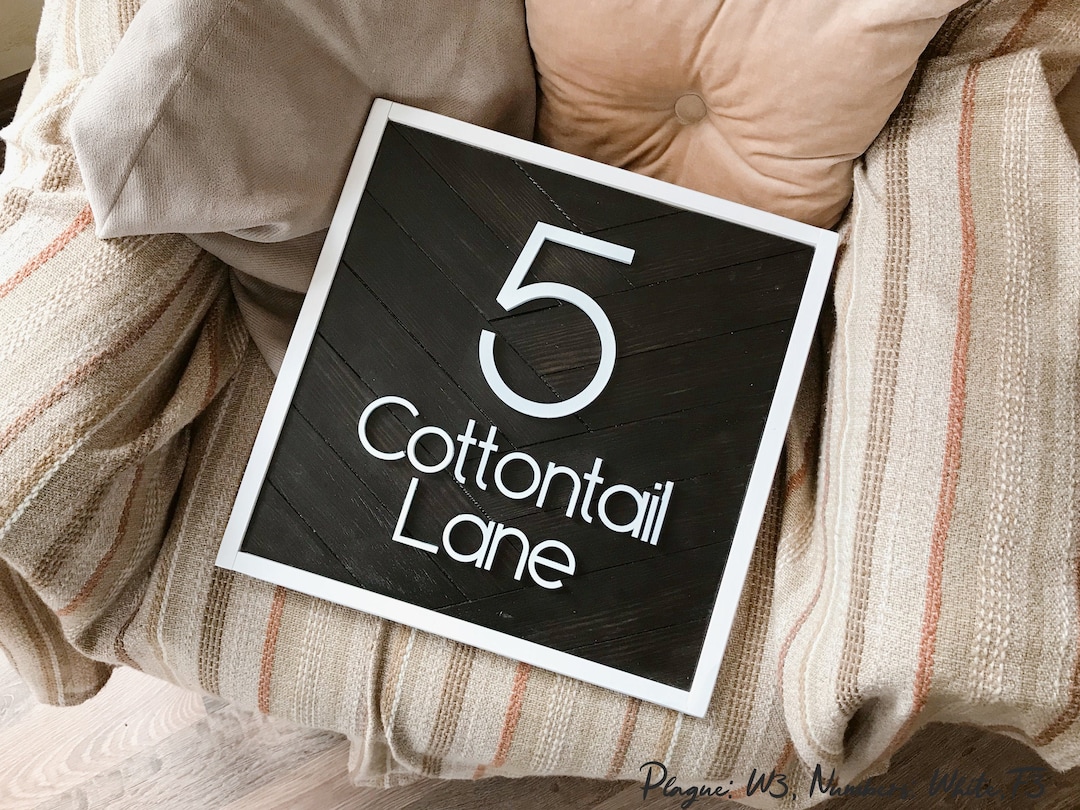 House Number House Sign Horizontal, Vertical Outhouse Sign, Square ...