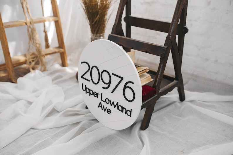 Modern Round House Sign House Number Plaques 10 12 16 - Etsy