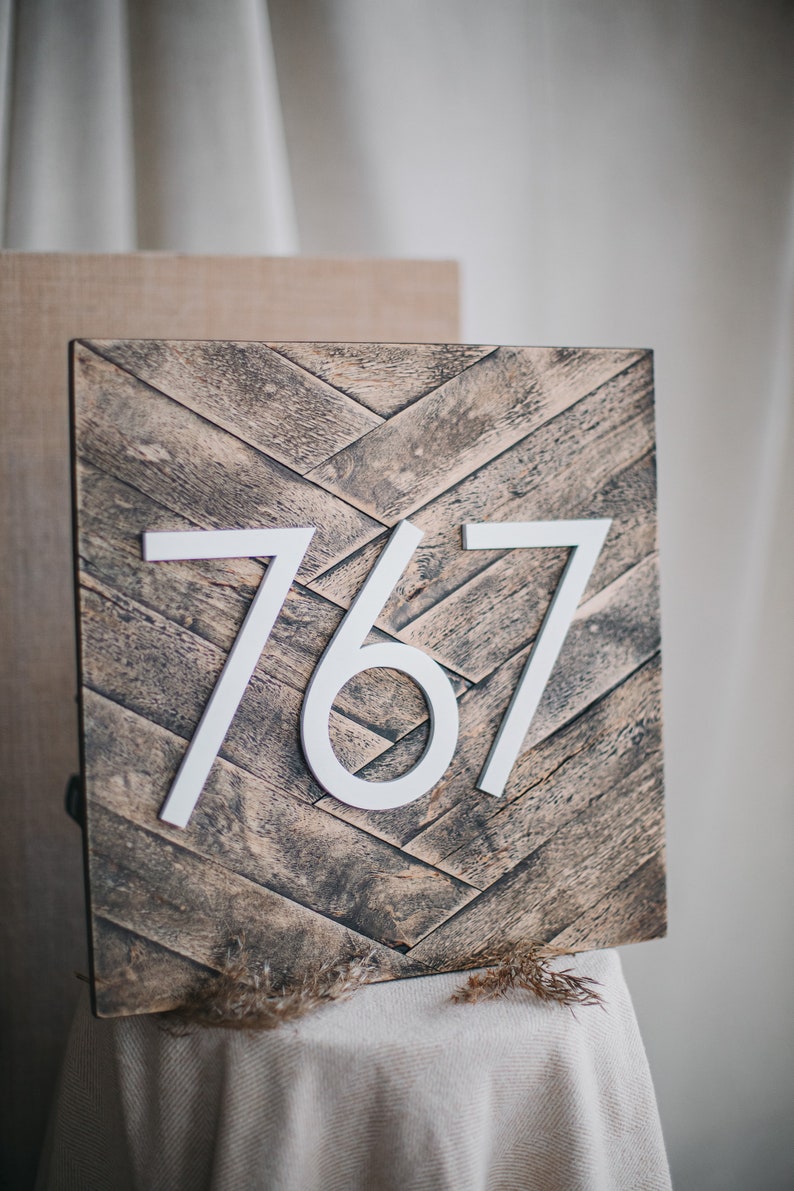 Wooden Horizontal House Numbers Sign House Number Plaque - Etsy Canada