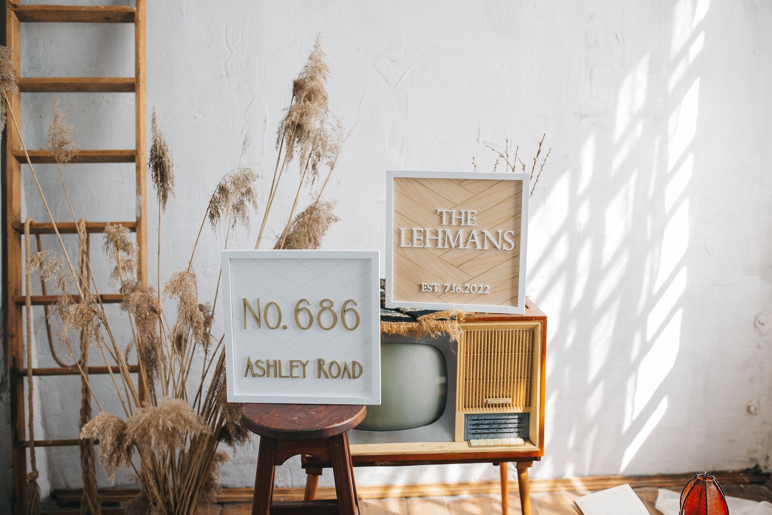 Square House Address Sign, Horizontal or Vertical Shapes With Street or ...