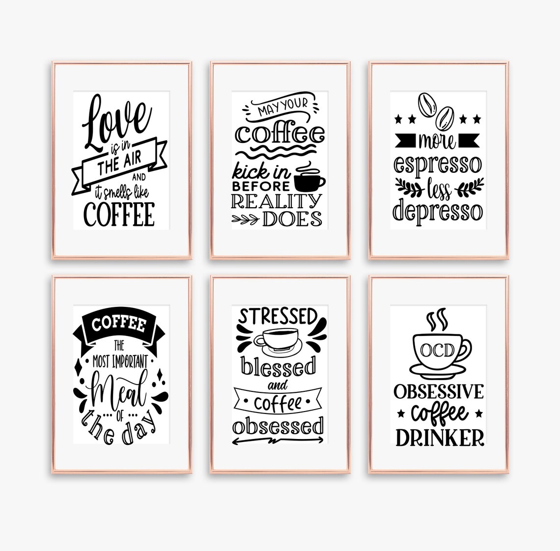 Funny Coffee Kitchen Quote Prints // Kitchen decor Coffee | Etsy