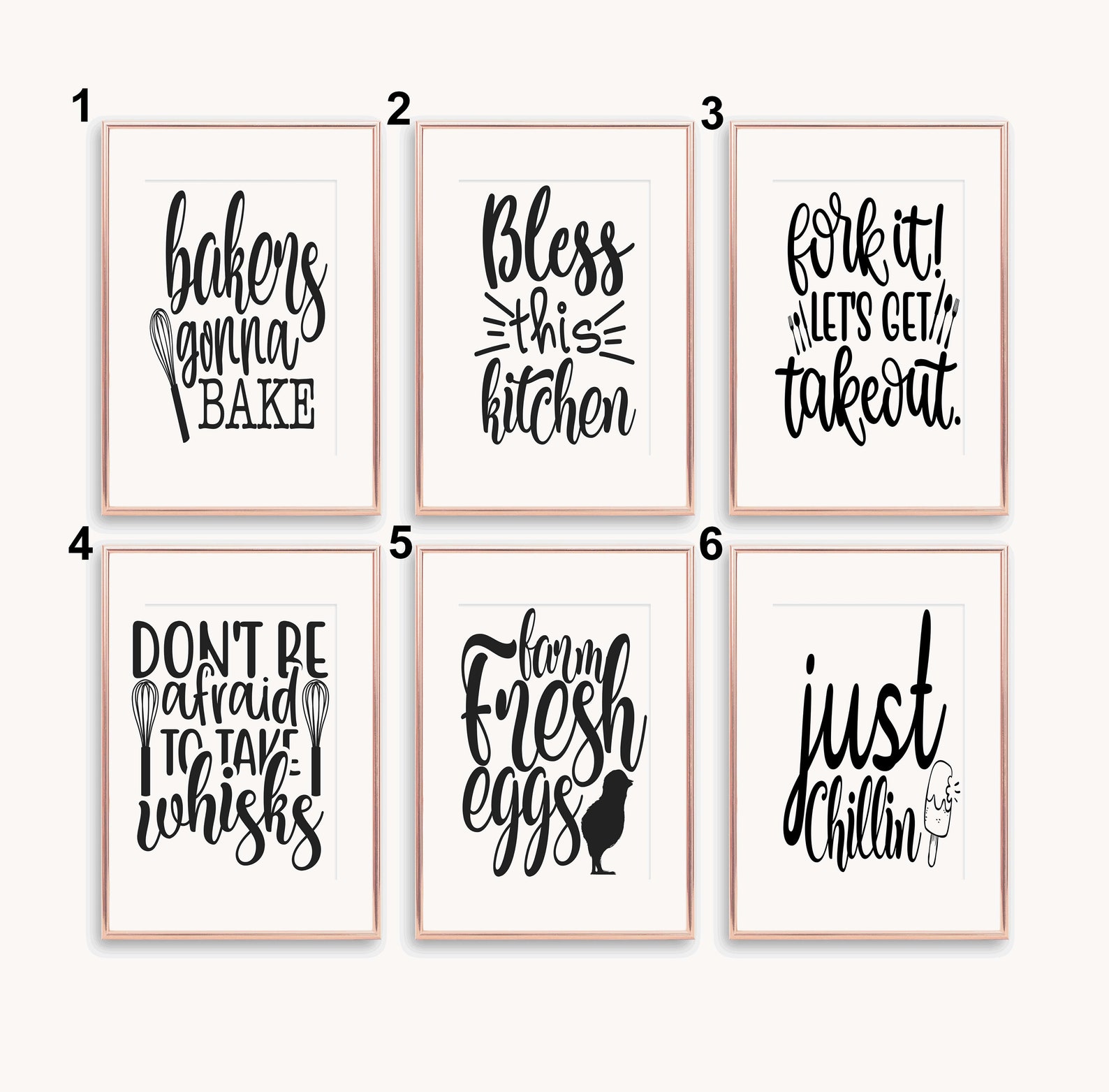 Funny Kitchen Quotes A5 A4 A3 Prints Kitchen Decor | Etsy UK