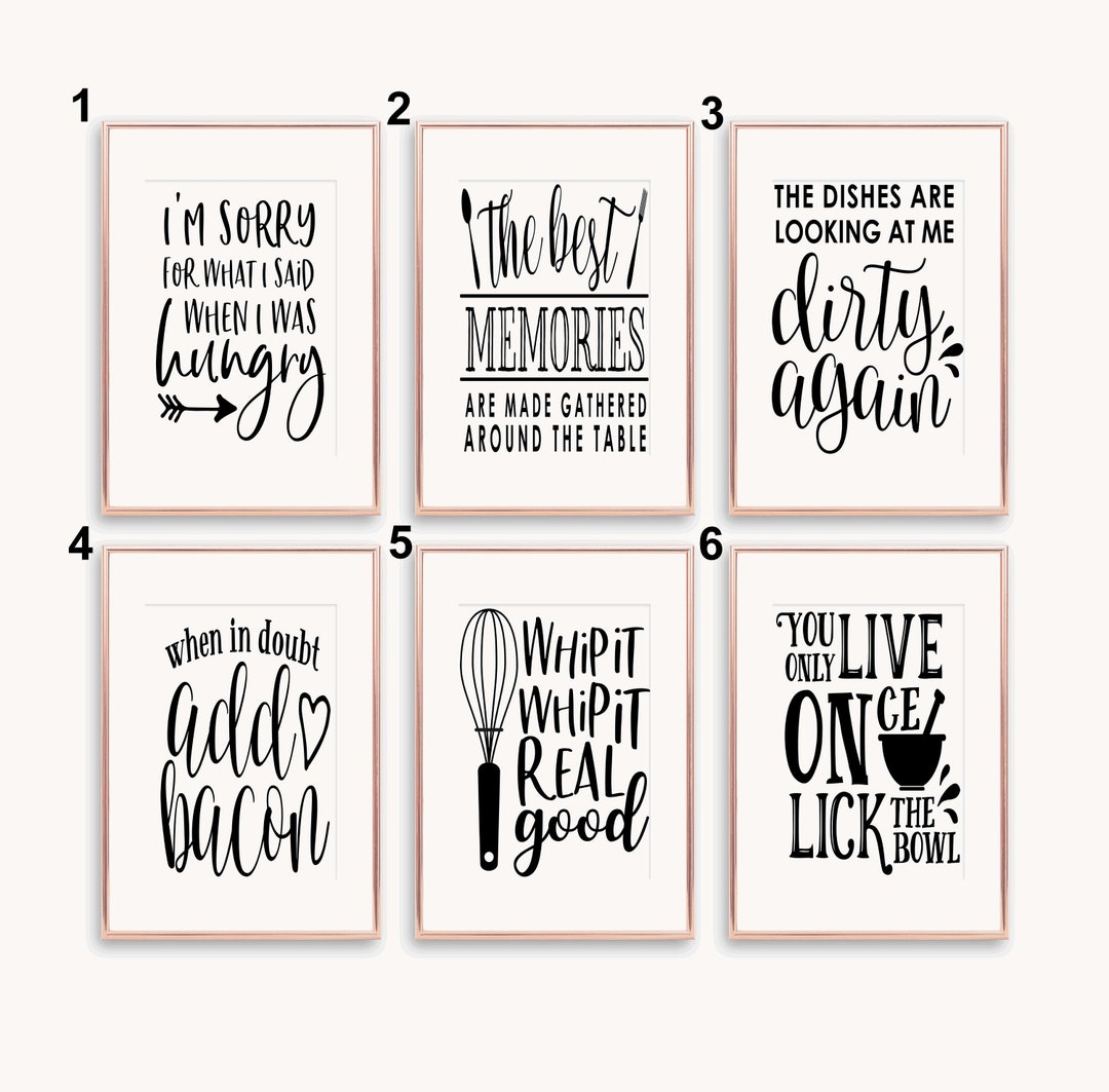 Funny Kitchen Quotes- A5, A4 A3 Prints Kitchen Decor - Etsy