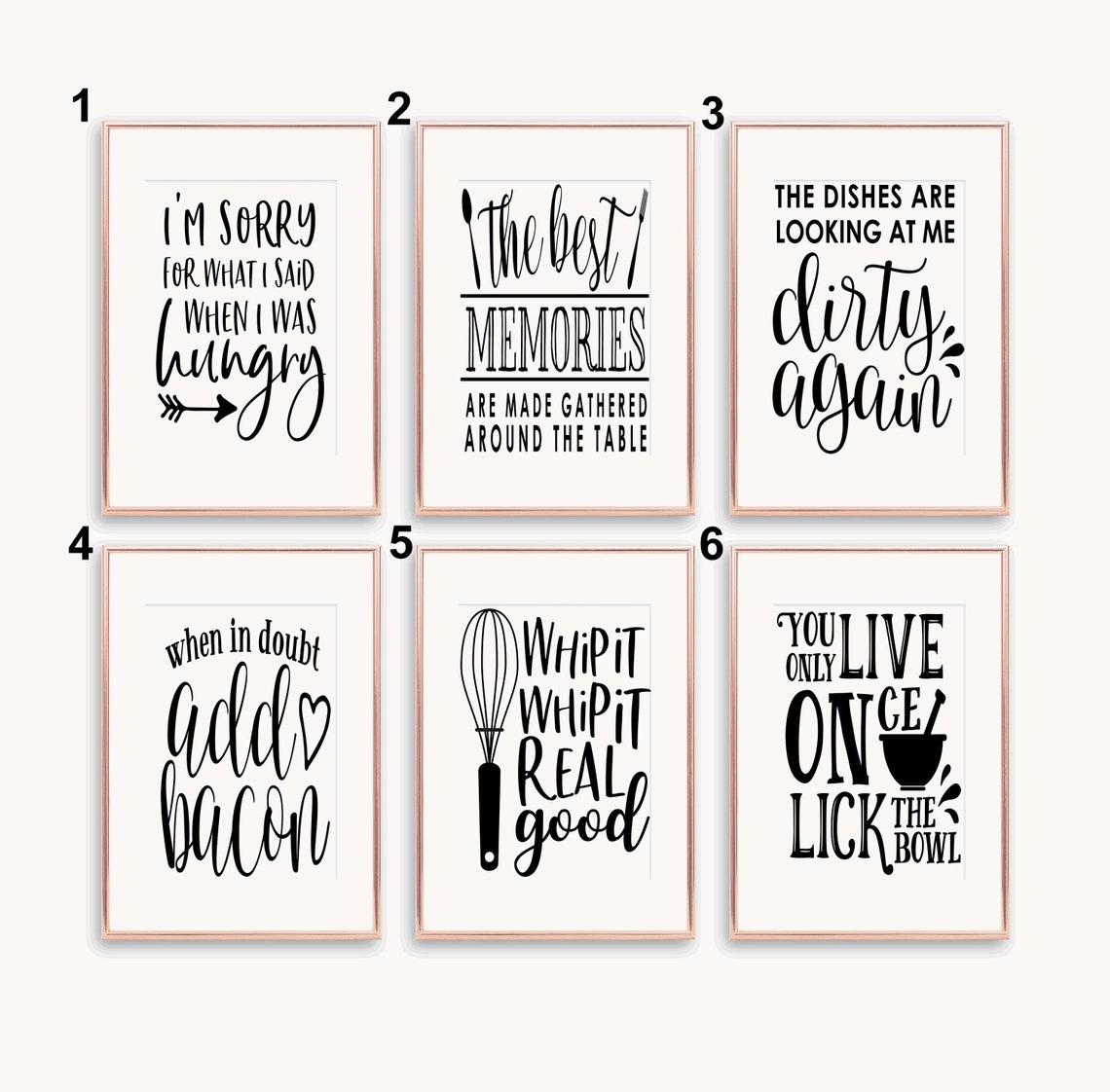 Funny Kitchen Quotes A5 A4 A3 Prints Kitchen Decor - Etsy