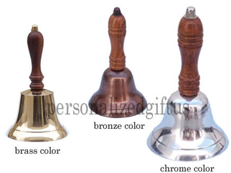 Teacher Hand Bell Engraved Chrome finish hand Bells Bronze | Etsy