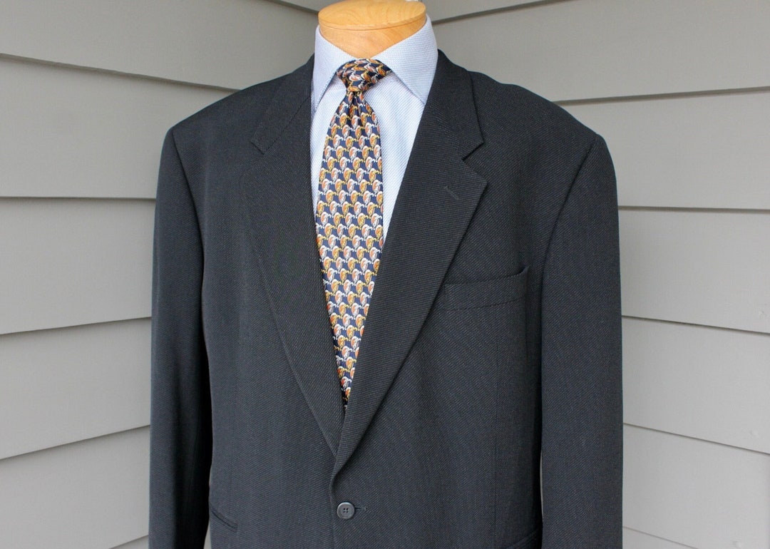 Vintage -jhane Barnes- Men's Suit. Black W/ Silver Gray Flecks. Single ...
