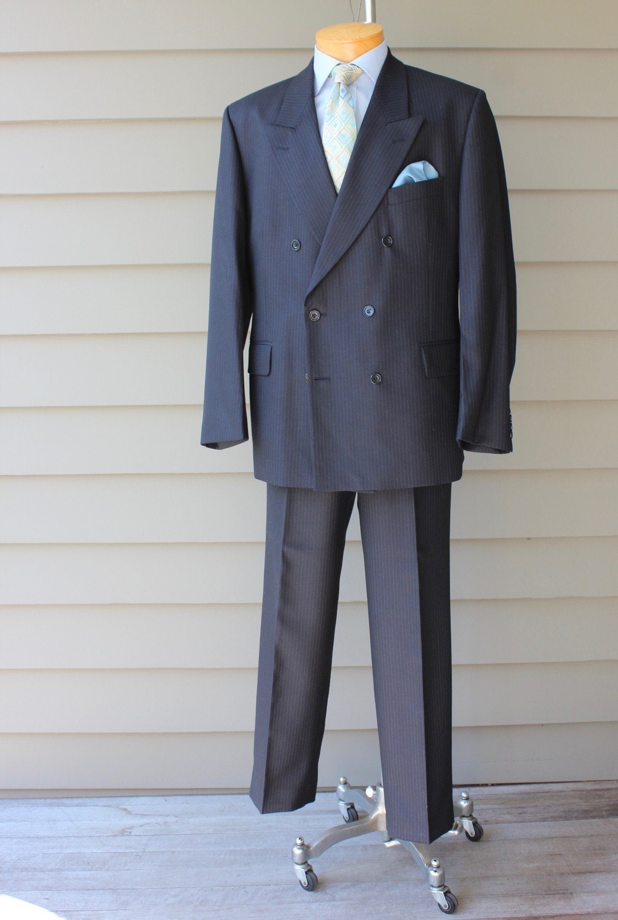 Newer Vintage -alexandre / Savile Row- Men's Double Breasted Suit. Navy ...