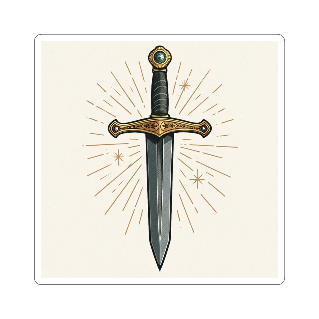 Antique Dagger Illustration Kiss-cut Stickers | Sword Sticker - Etsy