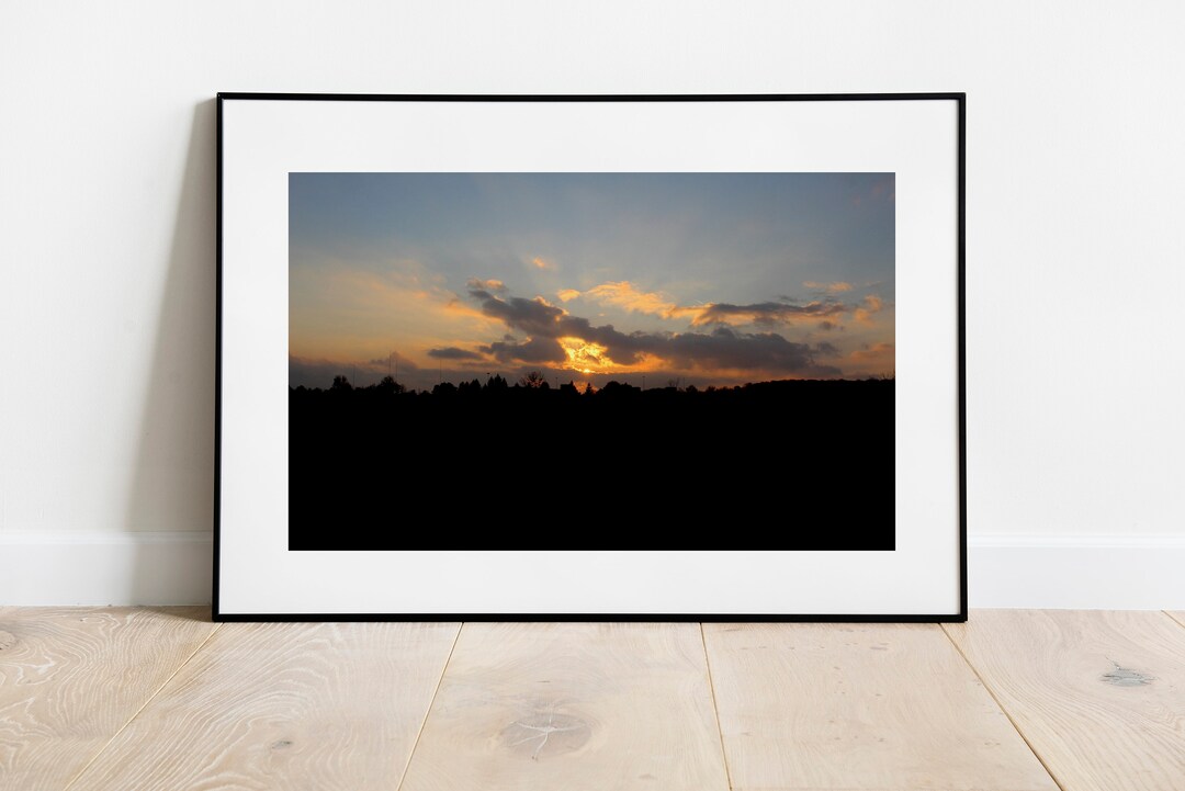 Buckland Park Cloudy Sunset Photo Print, Nature Photography Wall Decor ...