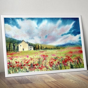 Poppy Art Print Digital Download Art Poppy Field Digital Print Italy ...