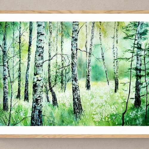 Birch Print Digital Download Birch Wall Art Downloadable Art | Etsy