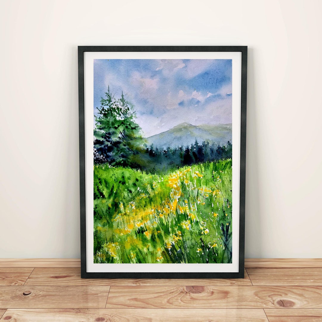Pacific Northwest Watercolor Print Pine Forest Watercolor Forest PNW ...