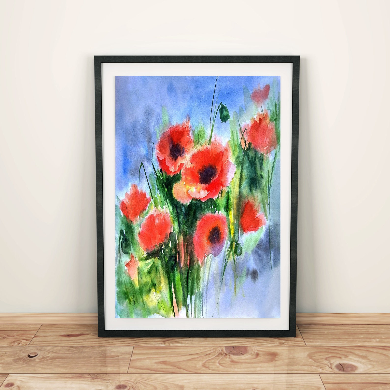 Poppy Print Digital Download Prints Floral Wall Art Loose - Etsy