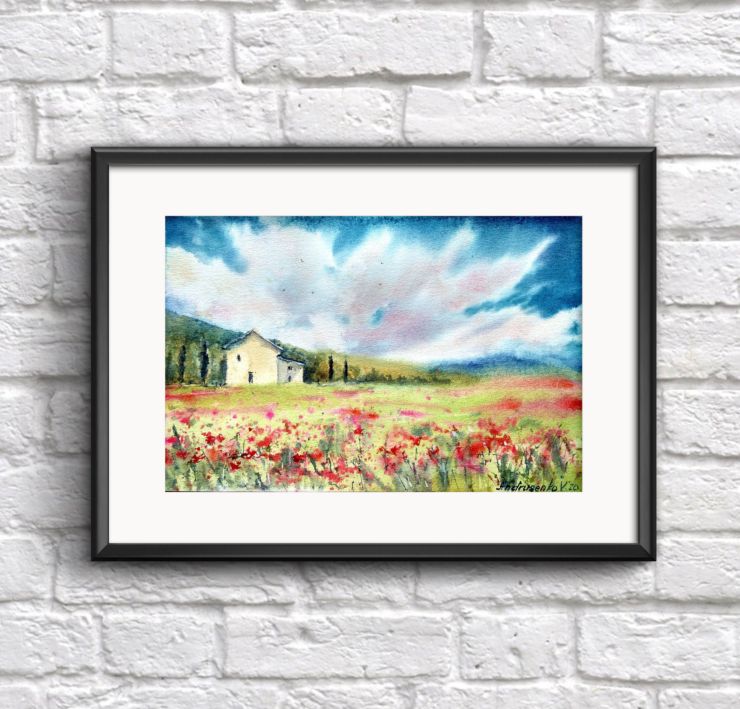 Poppy Art Print Digital Download Art Poppy Field Digital Print - Etsy
