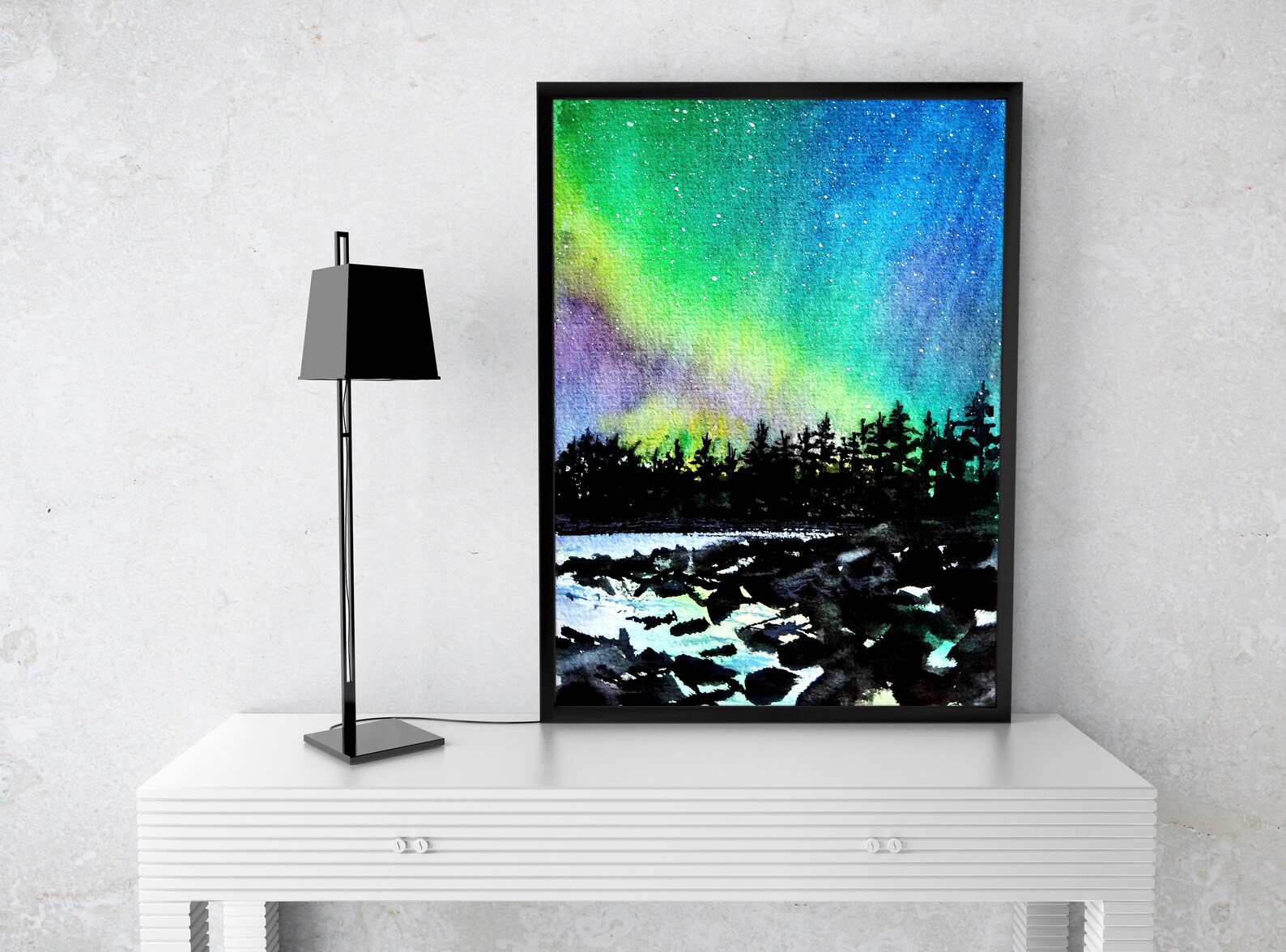 Northern Lights Art Print Digital Download Aurora Printable Art ...