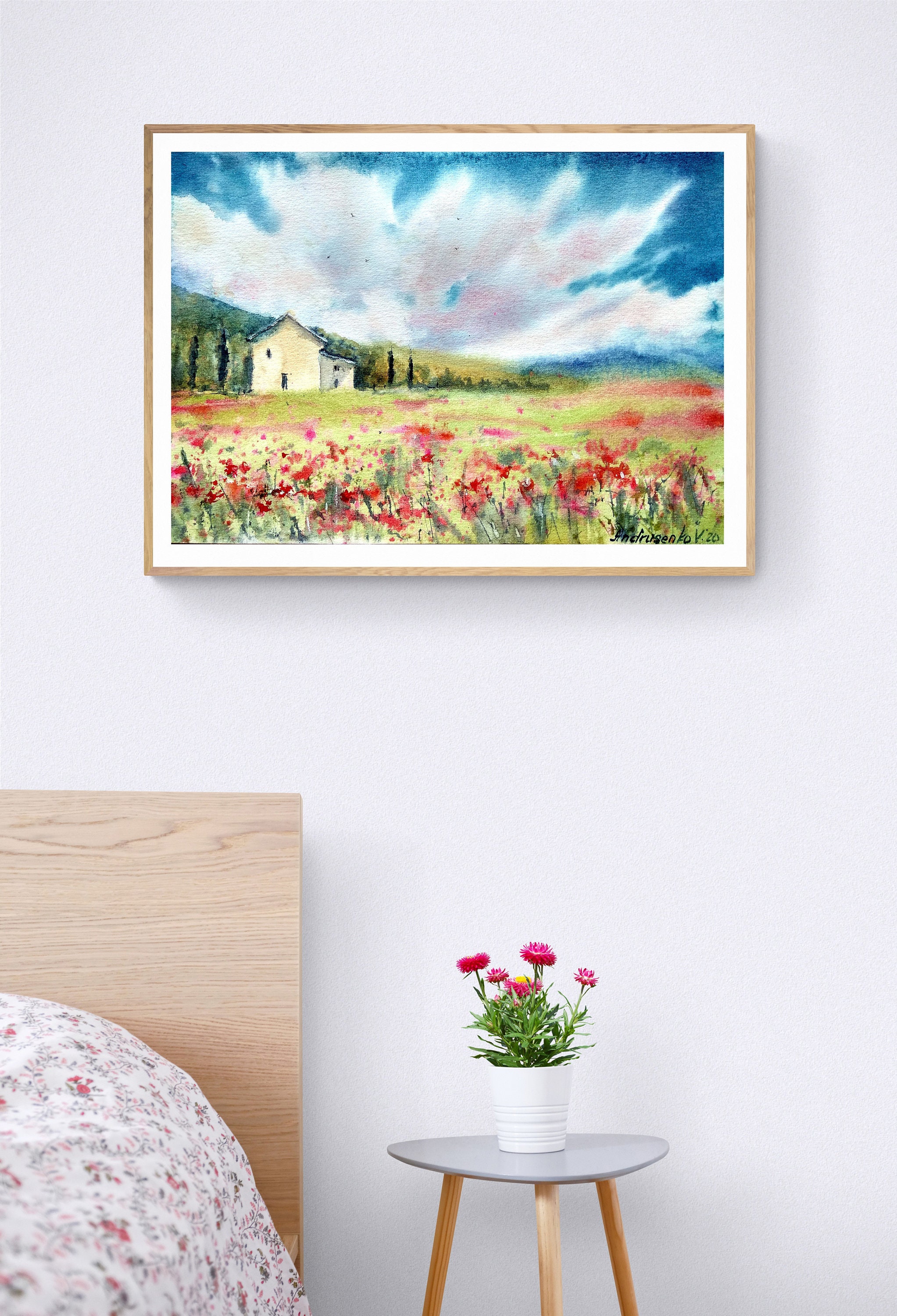 Poppy Art Print Digital Download Art Poppy Field Digital Print - Etsy