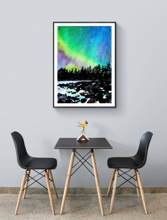 Northern Lights Art Print Digital Download Aurora Printable | Etsy