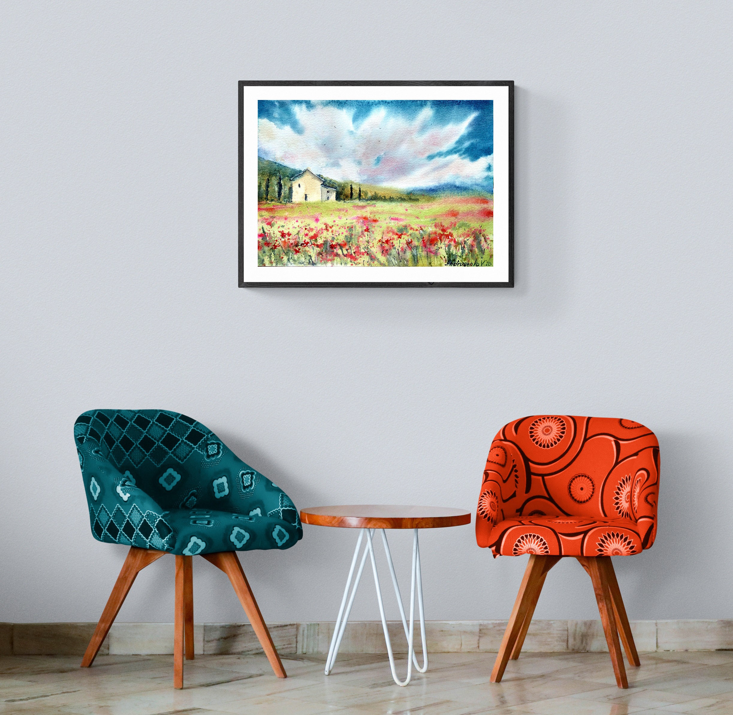 Poppy Art Print Digital Download Art Poppy Field Digital Print - Etsy