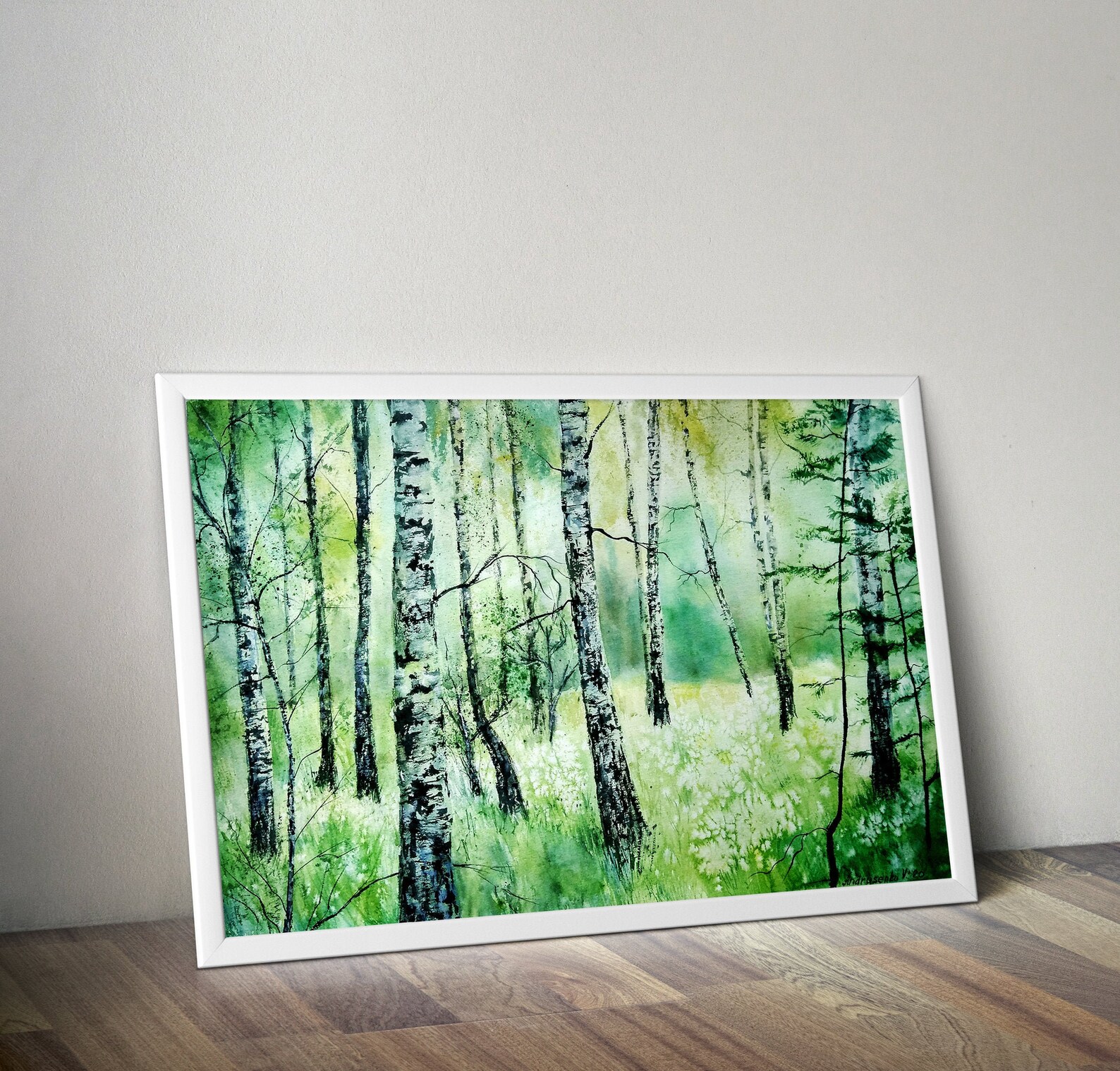 Birch Print Digital Download Birch Wall Art Downloadable Art Watercolor ...