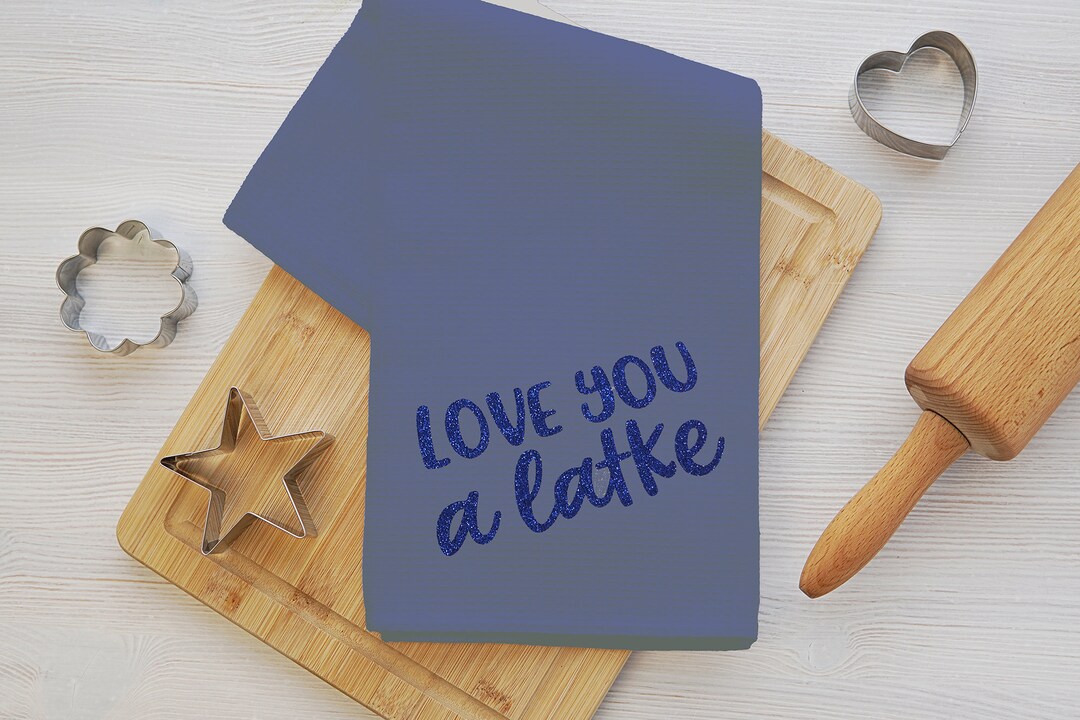 I Love You Latke Grey Kitchen Towel It Sparkles Hanukkah Gift - Etsy