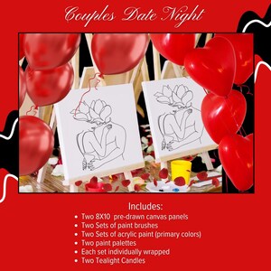 Date Night Kit, Couples Gift, Predrawn Canvas, Anniversary Gift ...