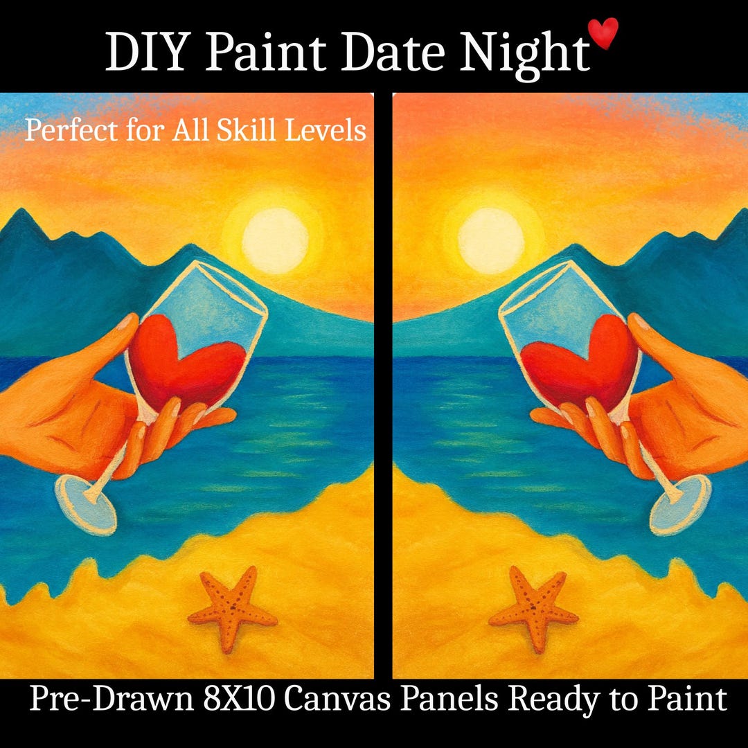 Couples Sip and Paint Kit, Romantic Date Night - Etsy
