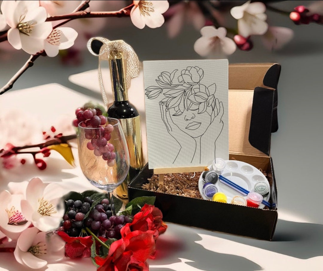 DIY Sip and Paint Kit Girls Night Self Care Relaxing Gift - Etsy